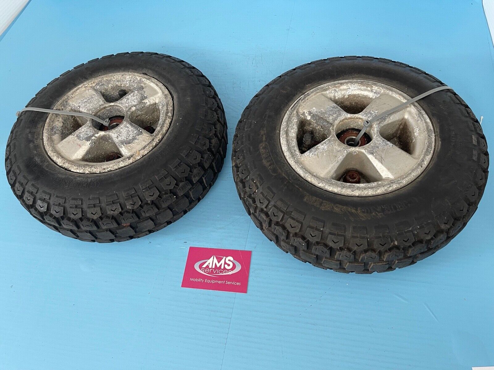 Pair TGA Breeze S4 8mph Mobility Scooter Front Wheels & Tubed ...