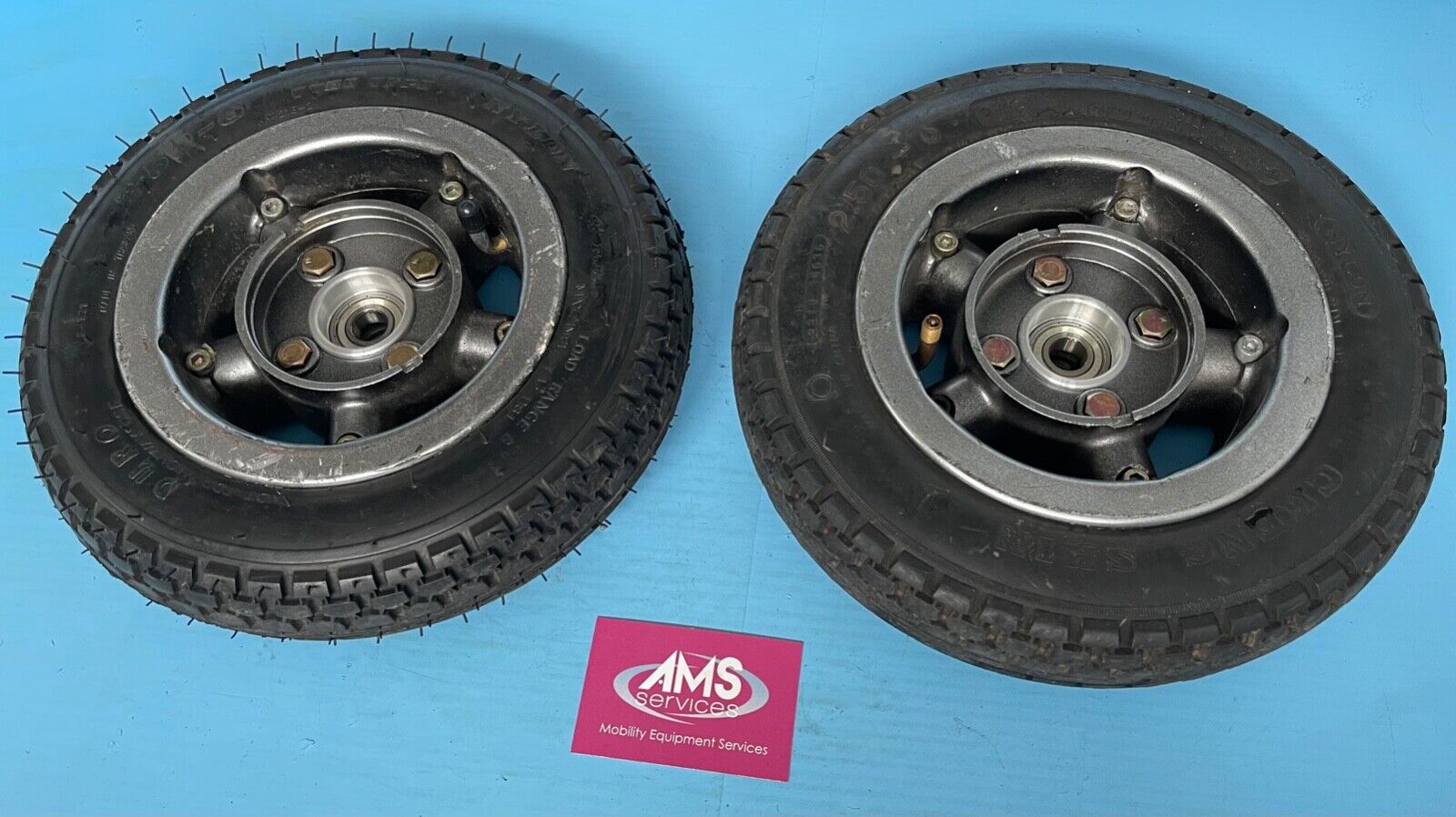 Pair of Rascal 388 XL Mobility Scooter Front Wheels & Tubed Tyres ...