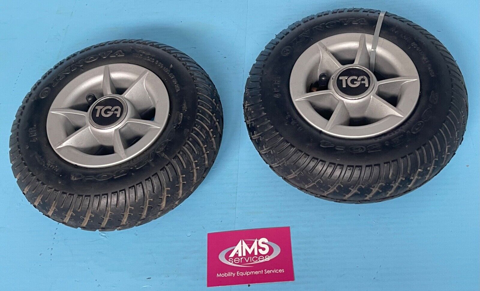 Pair of TGA Minimo Plus Folding Mobility Scooter Rear Wheels & Tubed ...