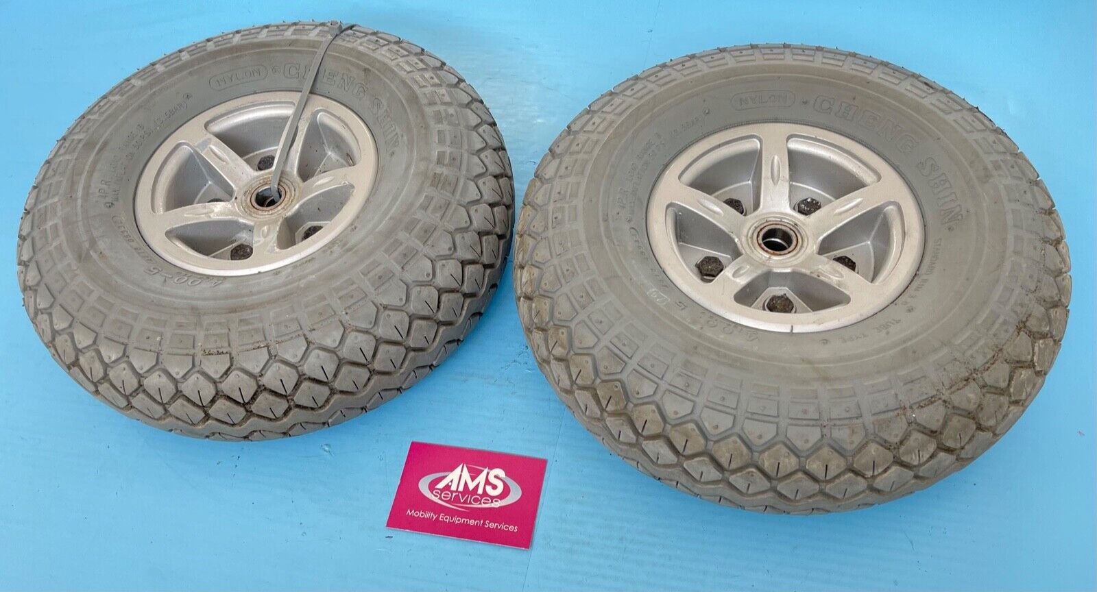 Van Os Galaxy 2 Mobility Scooter Front Wheels & Solid Tyres - Parts - AMS