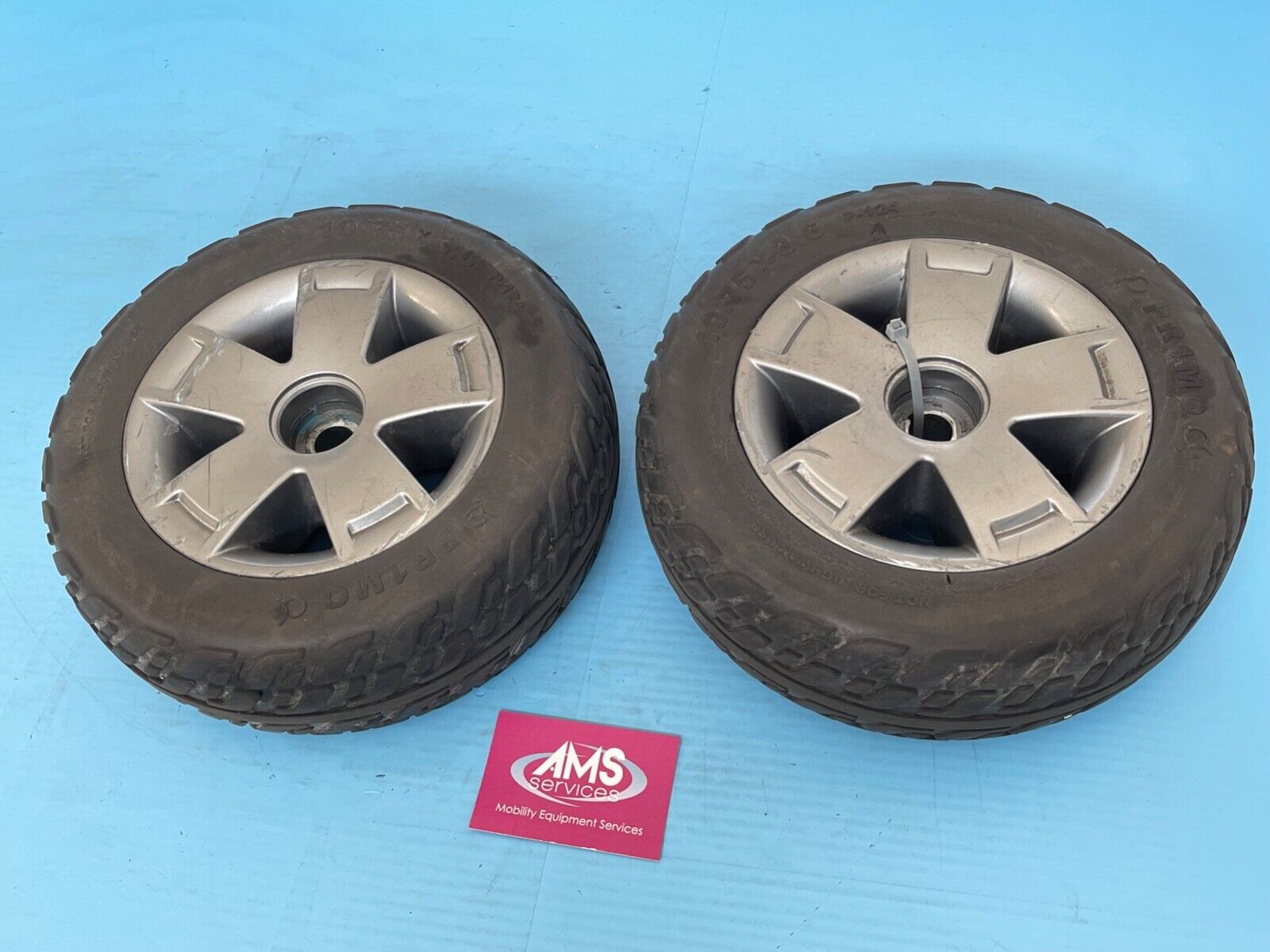 Pair, Pride Colt Deluxe 6mph Mobility Scooter Rear Wheels & Solid Tyres ...