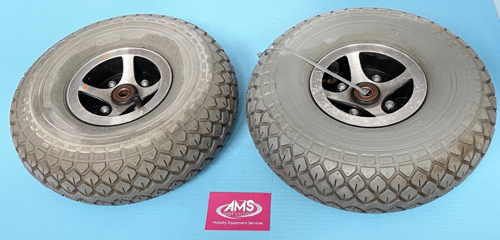Pair of CTM 8mph Mobility Scooter HS-895 Front Wheels & Tubed Tyres ...